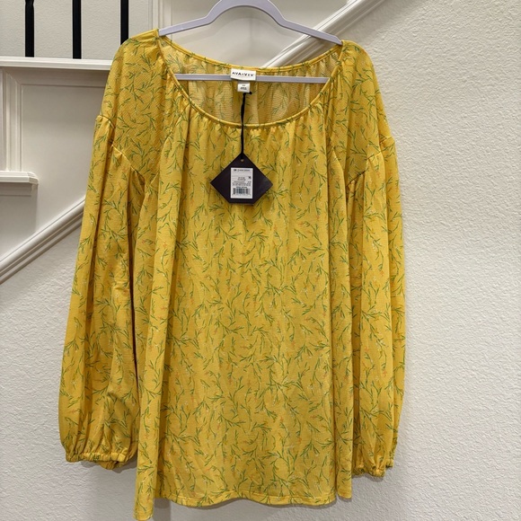 Ava & Viv | Tops | Nwt Ava Viv Yellow Floral Blouse | Poshmark